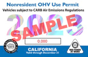 2023 California Nonresident Off-Highway Vehicle Use Permit in Yuma USA ...